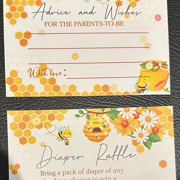 Other | Diaper Raffle Card For Baby Boy Or Girl Diaper Raffle Party Bee ...